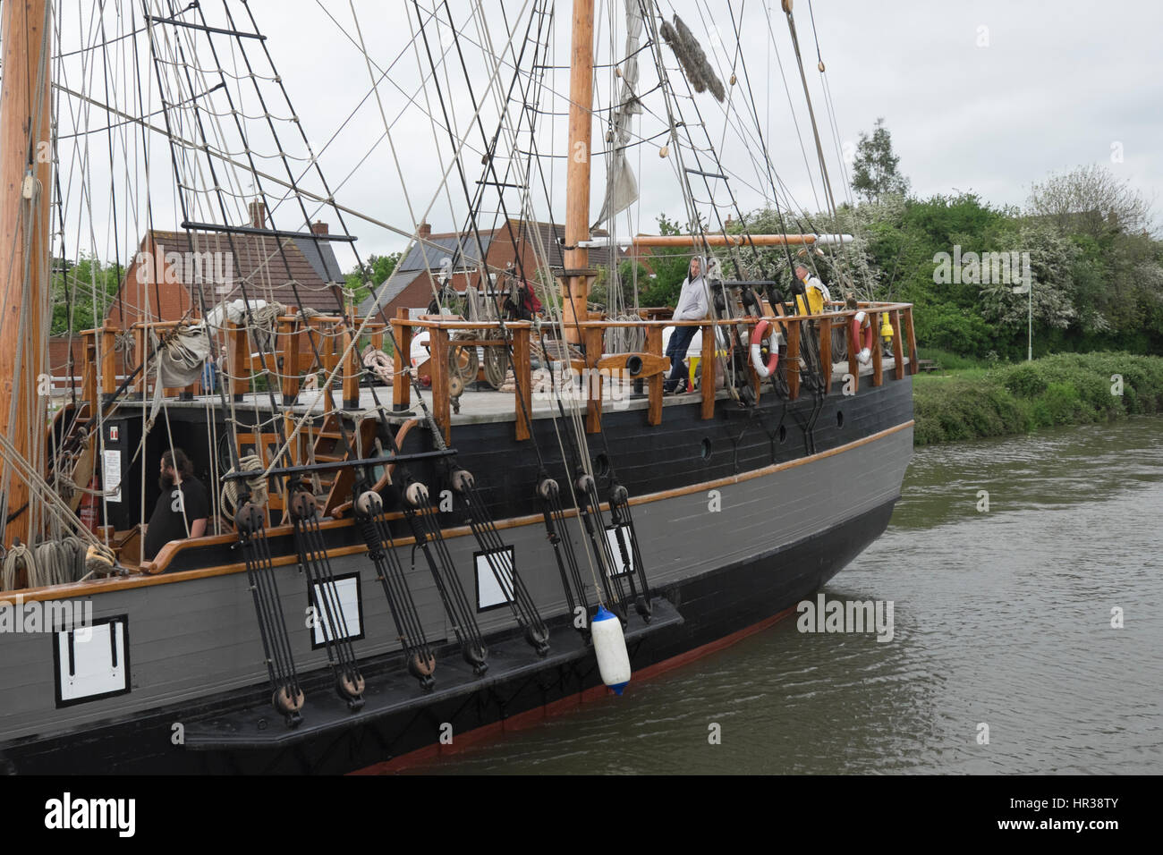 Three-masted barque "Earl of Pembroke" leaving Gloucester on the ...