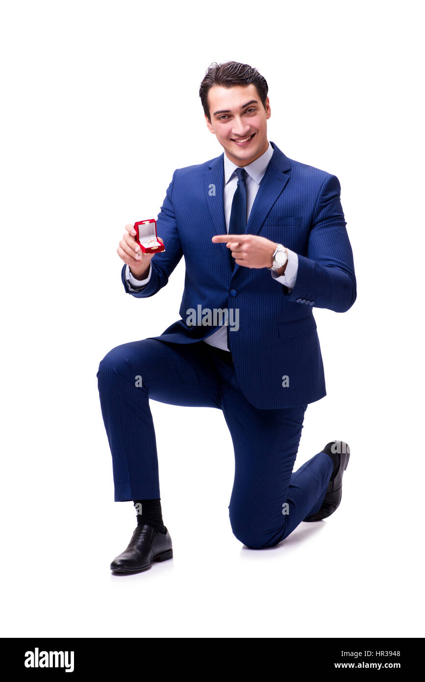 Romantic concept with man making marriage proposal Stock Photo - Alamy