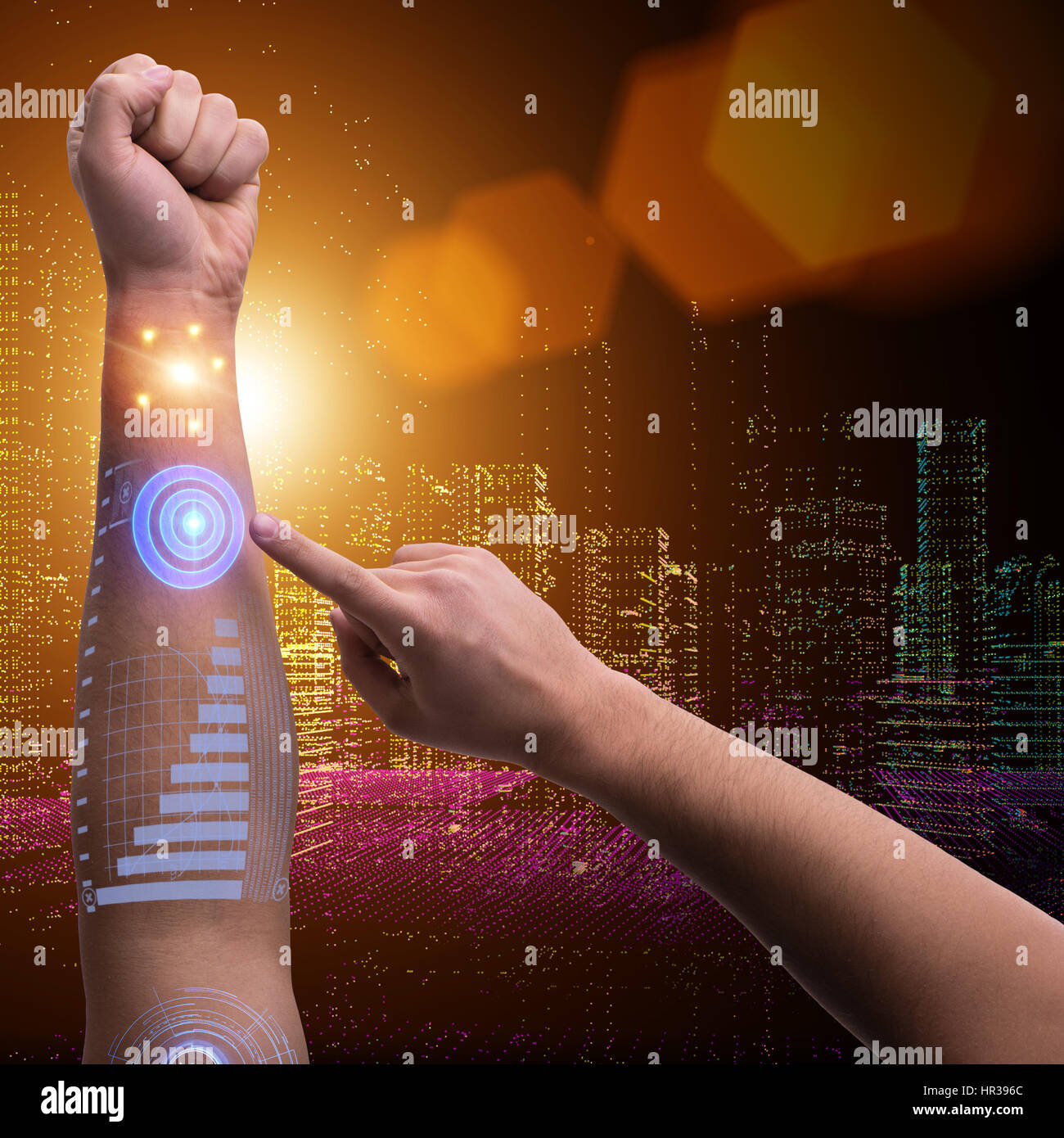 Human robotic hand in futuristic concept Stock Photo - Alamy