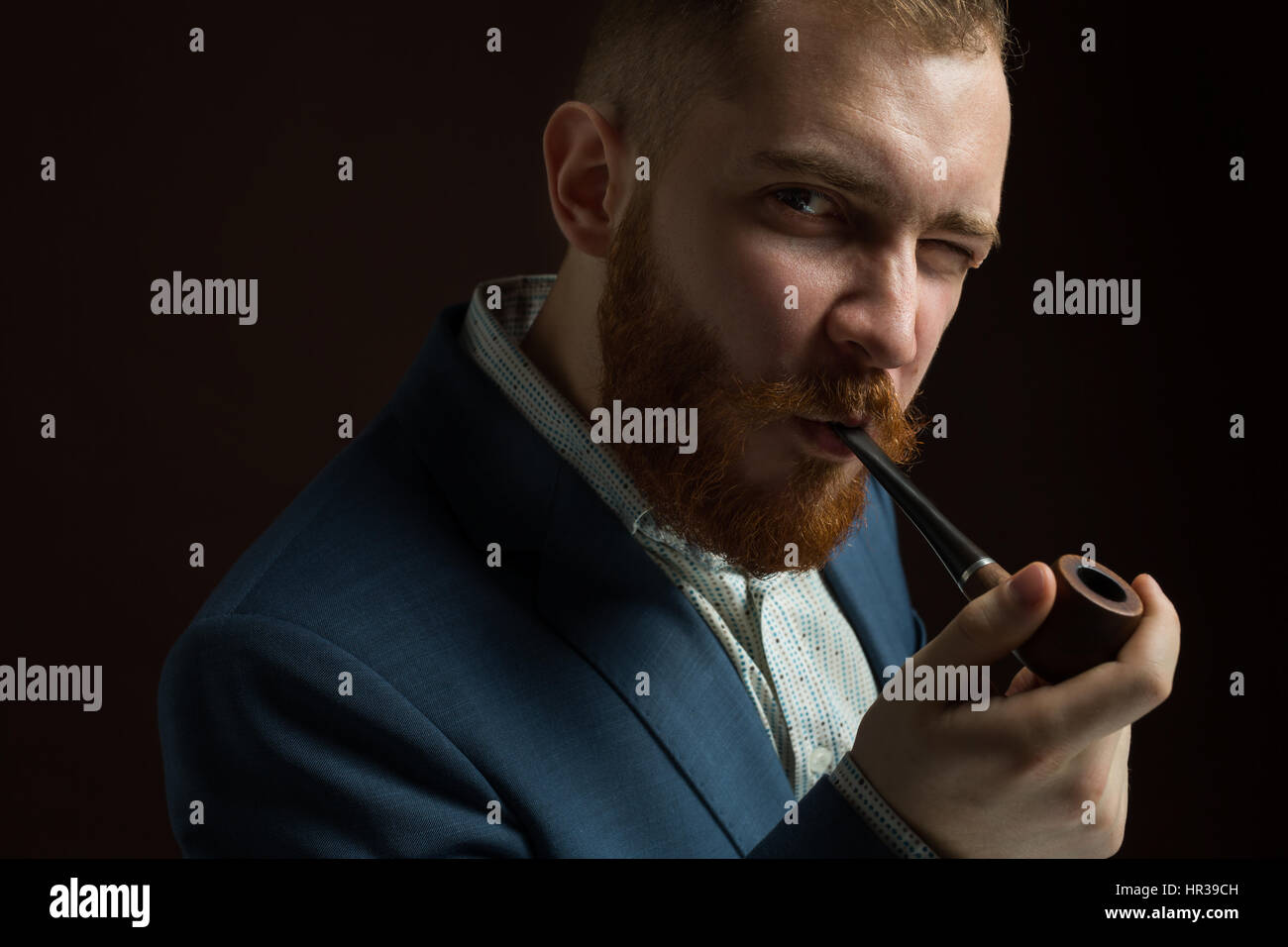 Bearded beard male smoke hi-res stock photography and images - Alamy