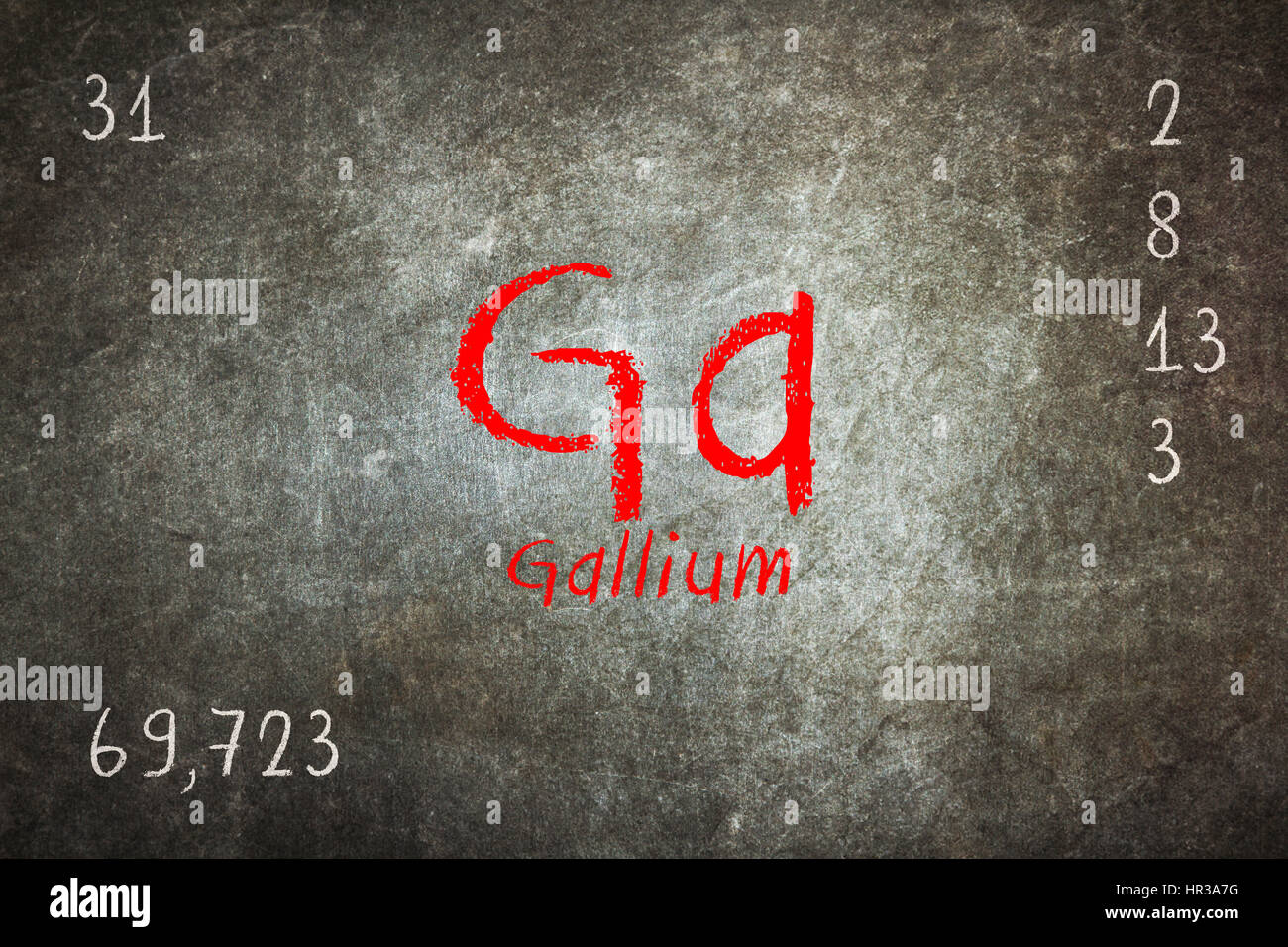 Isolated blackboard with periodic table, Gallium, chemistry Stock Photo ...