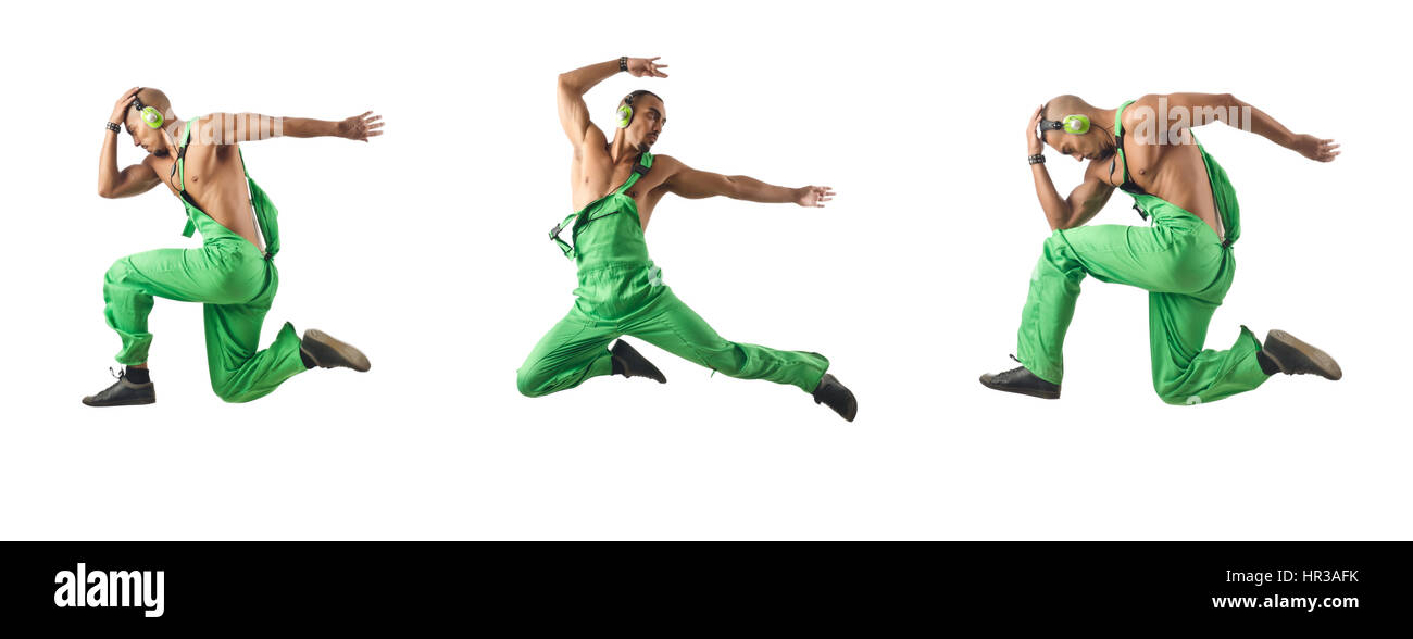 Construction worker jumping and dancing Stock Photo - Alamy