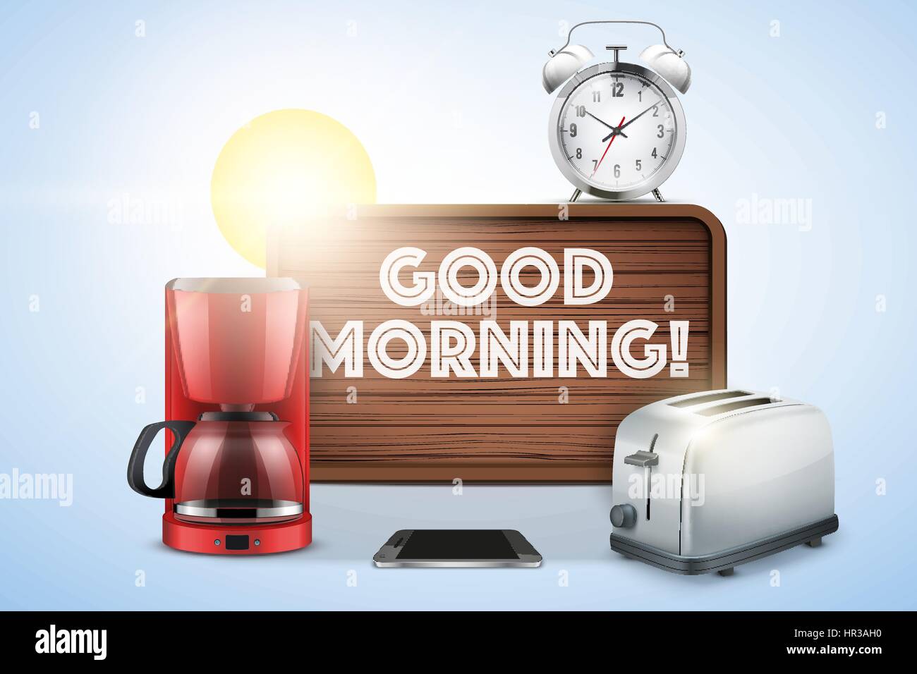 Alarm clock good day Stock Vector Images - Alamy