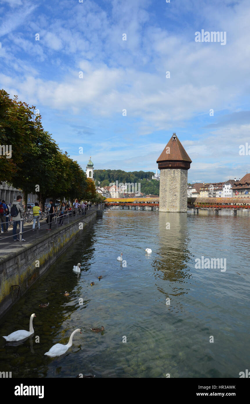 Chapel Bridge in Lucerne, Switzerland Stock Photo - Alamy