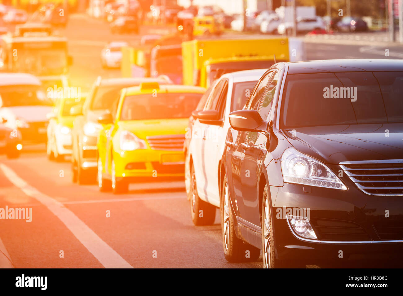 traffic-jam-on-the--street-stock-photo-alamy