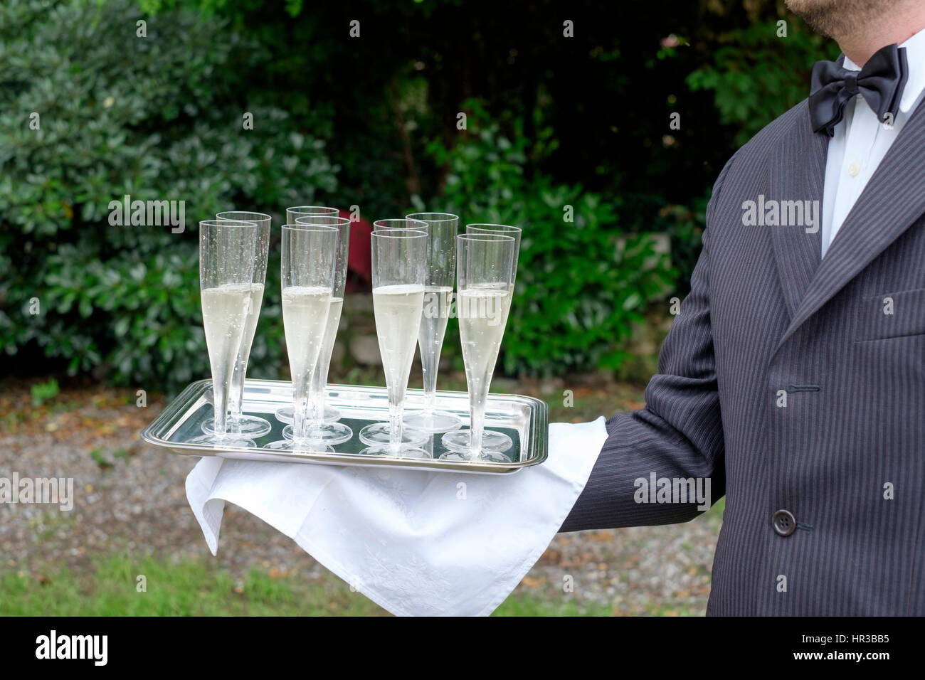 Butler and champagne hi-res stock photography and images - Alamy
