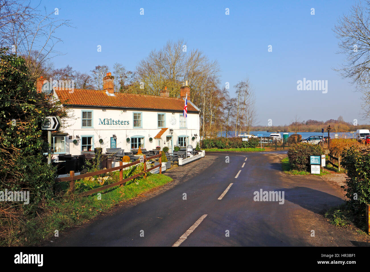 A view of The Maltsters Inn and Malthouse Broad at Ranworth, Norfolk ...