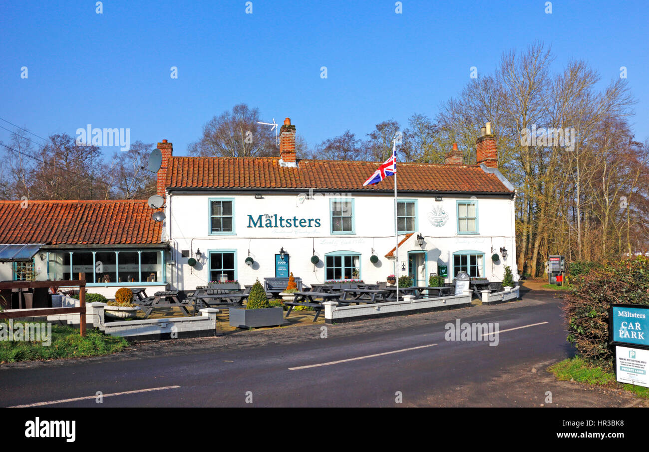A view of The Maltsters Inn on the Norfolk Broads at Ranworth, Norfolk ...