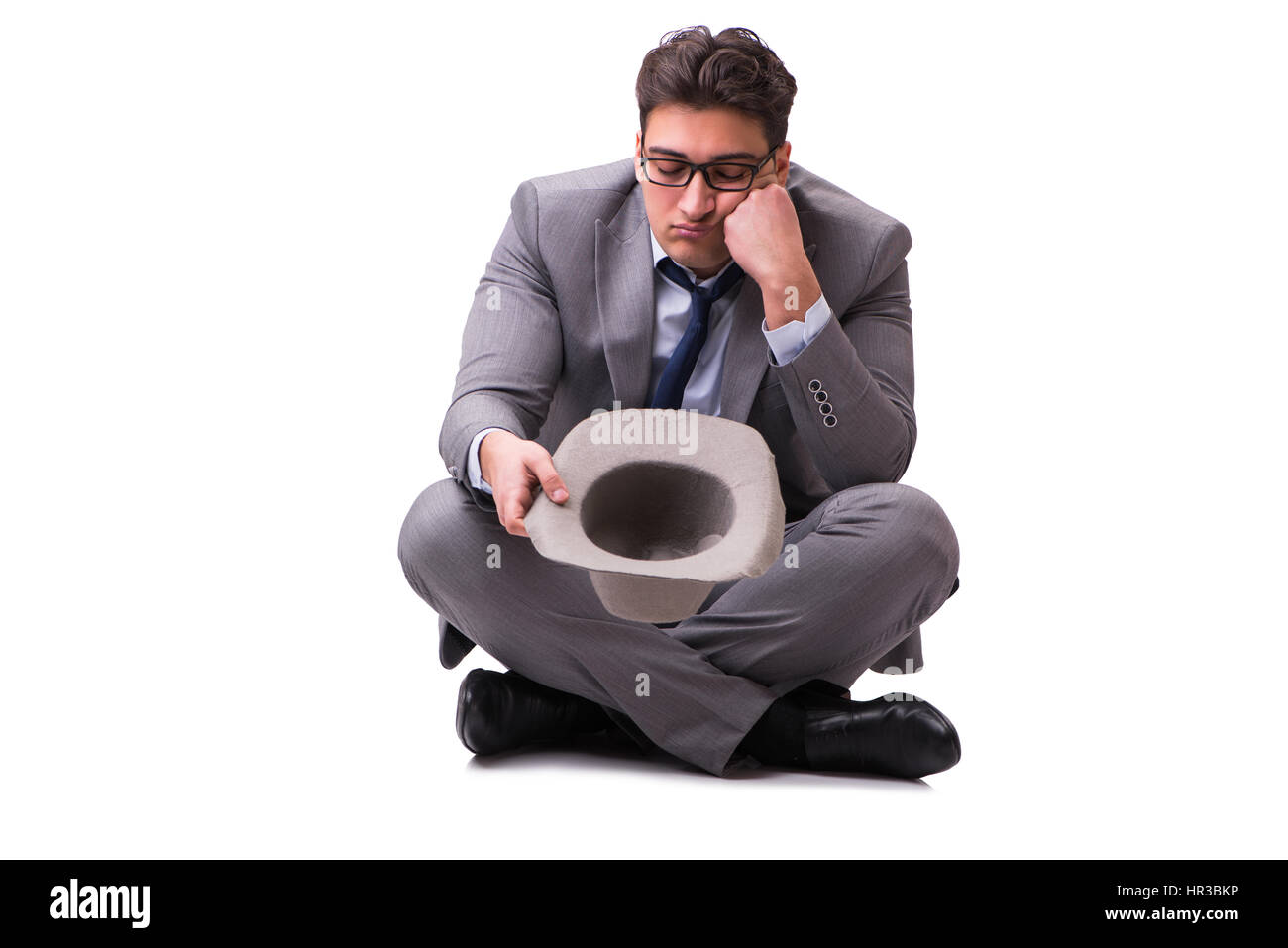 Bankrupt businessman isolated on white background Stock Photo - Alamy