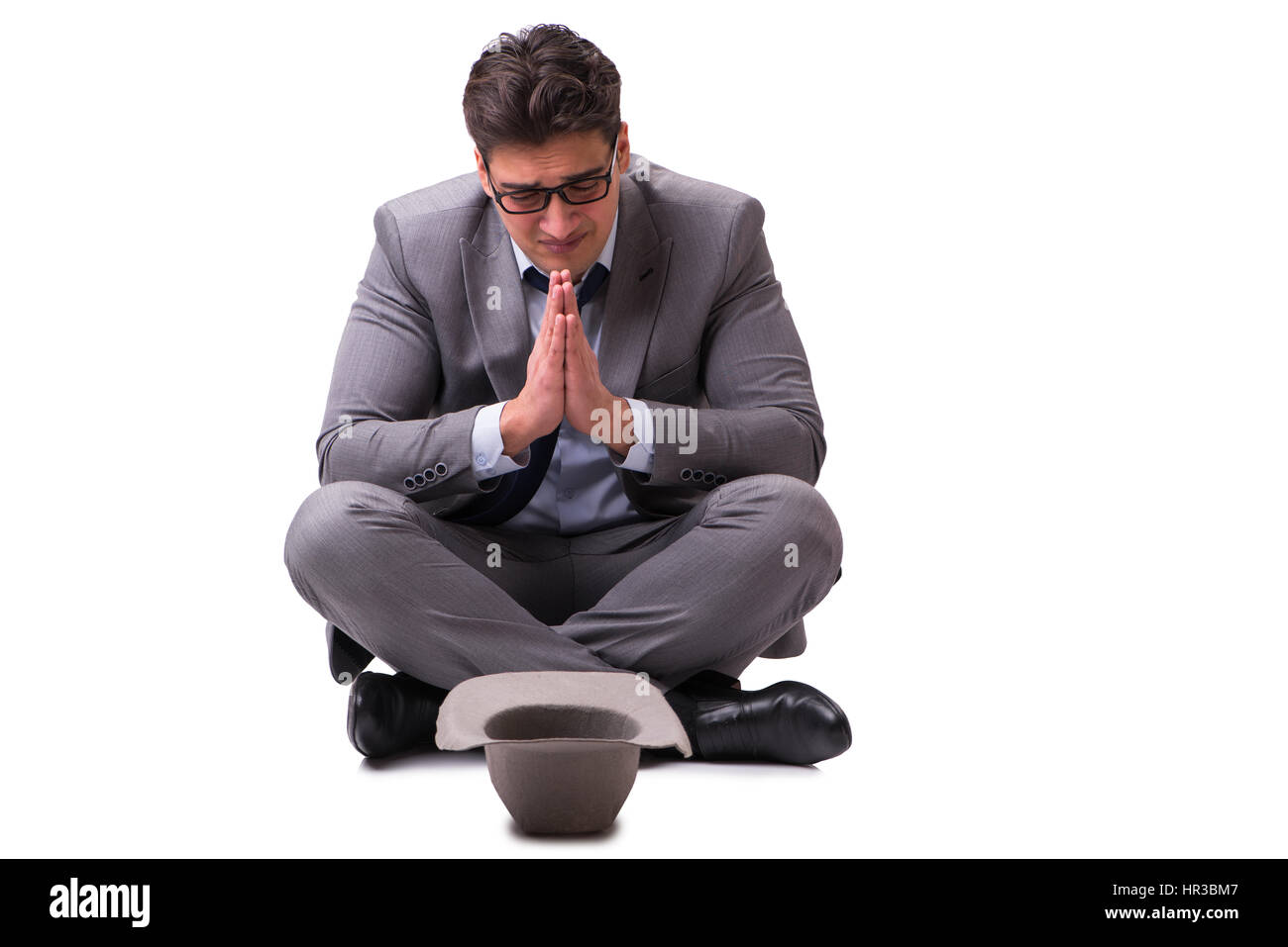 Bankrupt businessman isolated on white background Stock Photo - Alamy