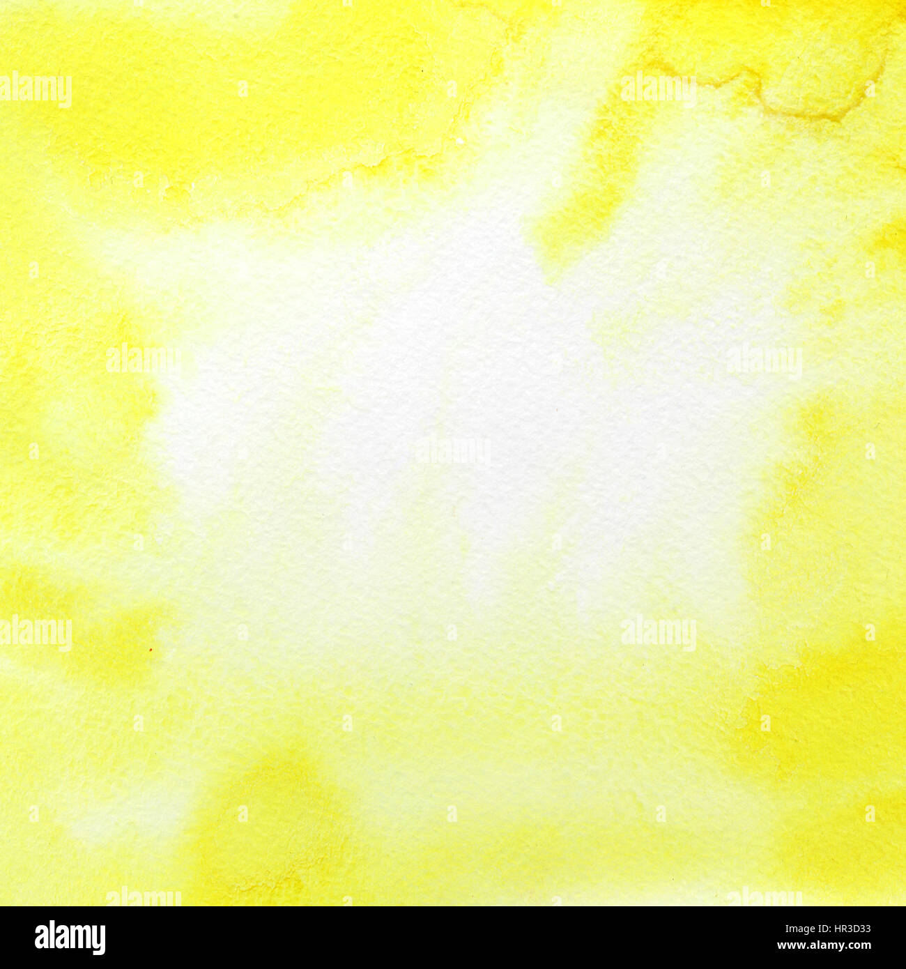 Yellow watercolor frame with texture of paper - space for your own text ...