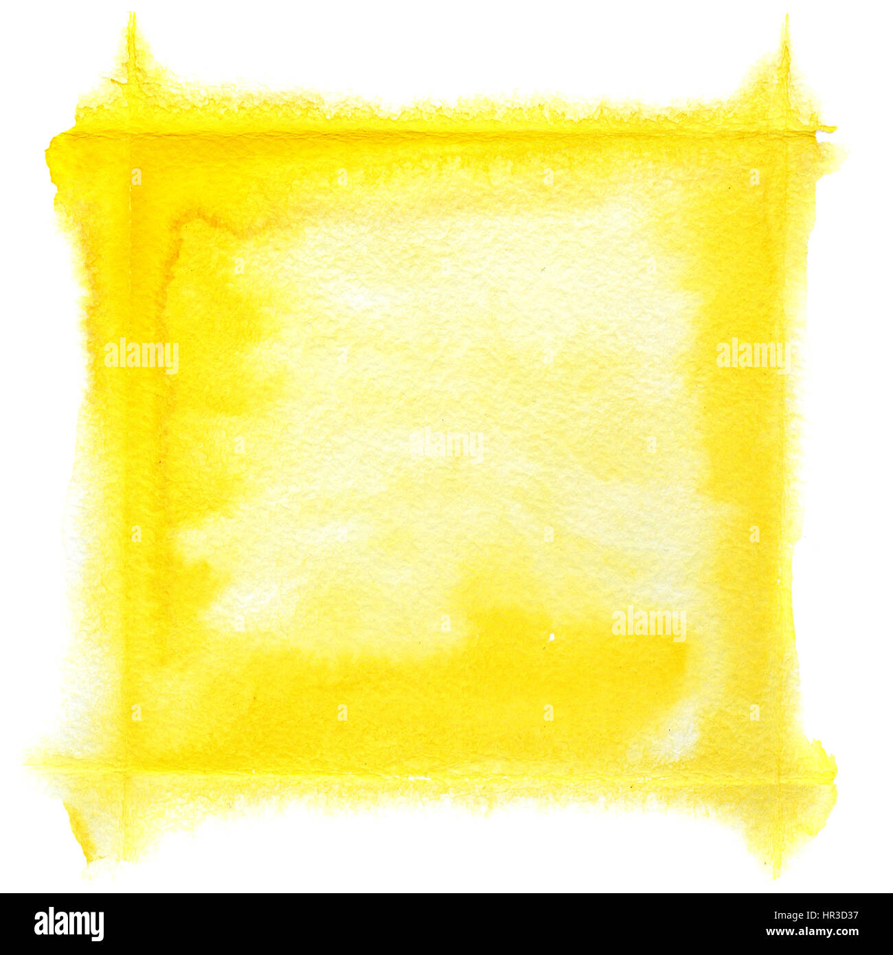 Yellow watercolor frame - space for your own text Stock Photo - Alamy