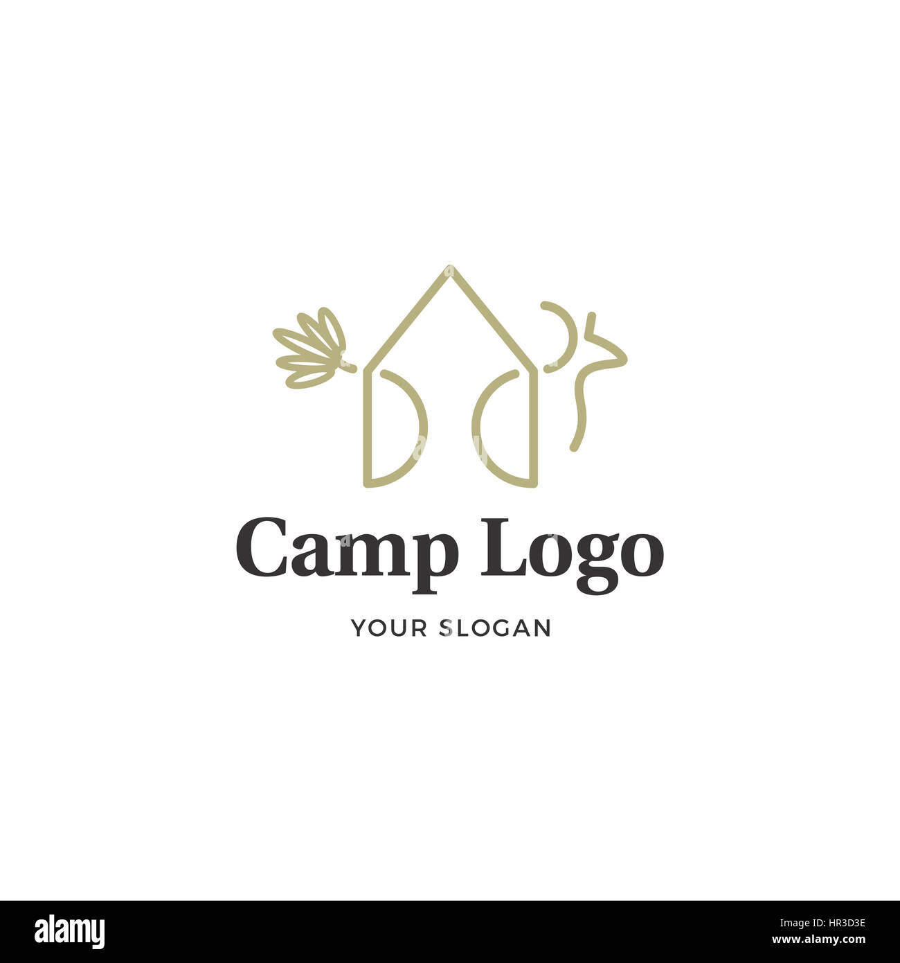 Minimal illustration for a camping company logo that combine a tent and ...