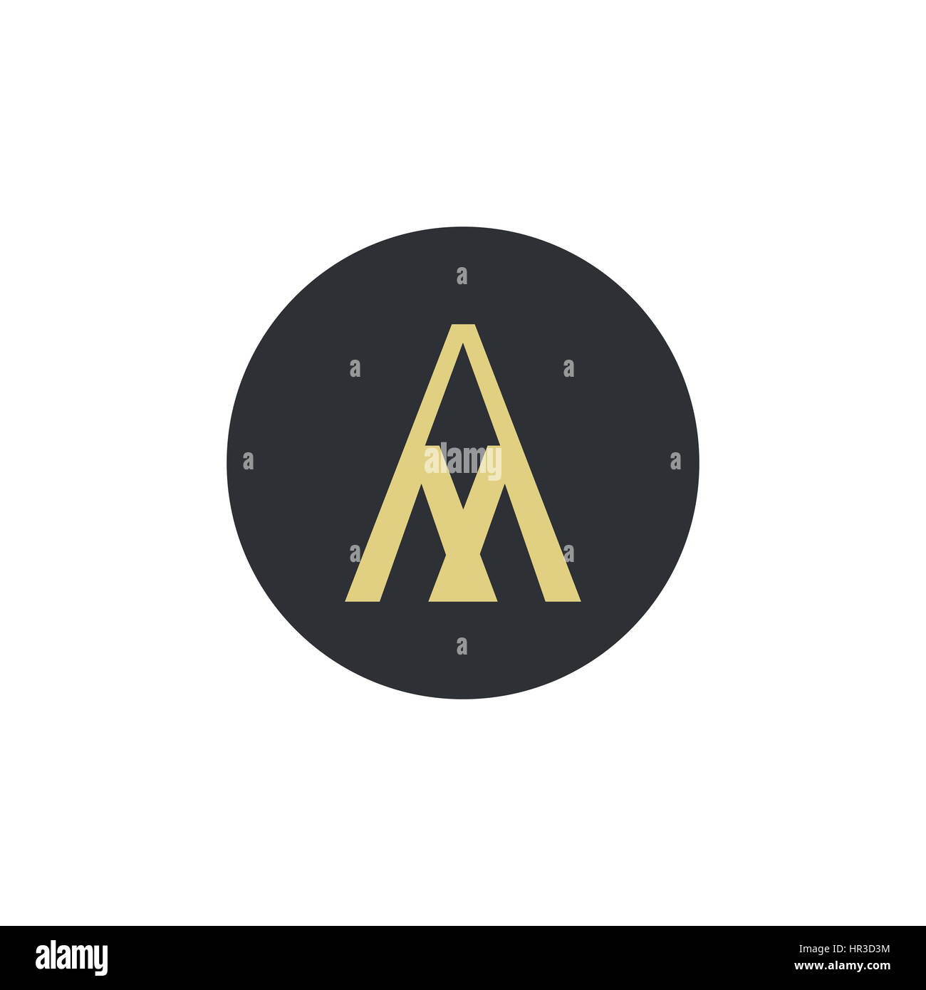 Stylish illustration of letter A and M that can be used for a logo or ...