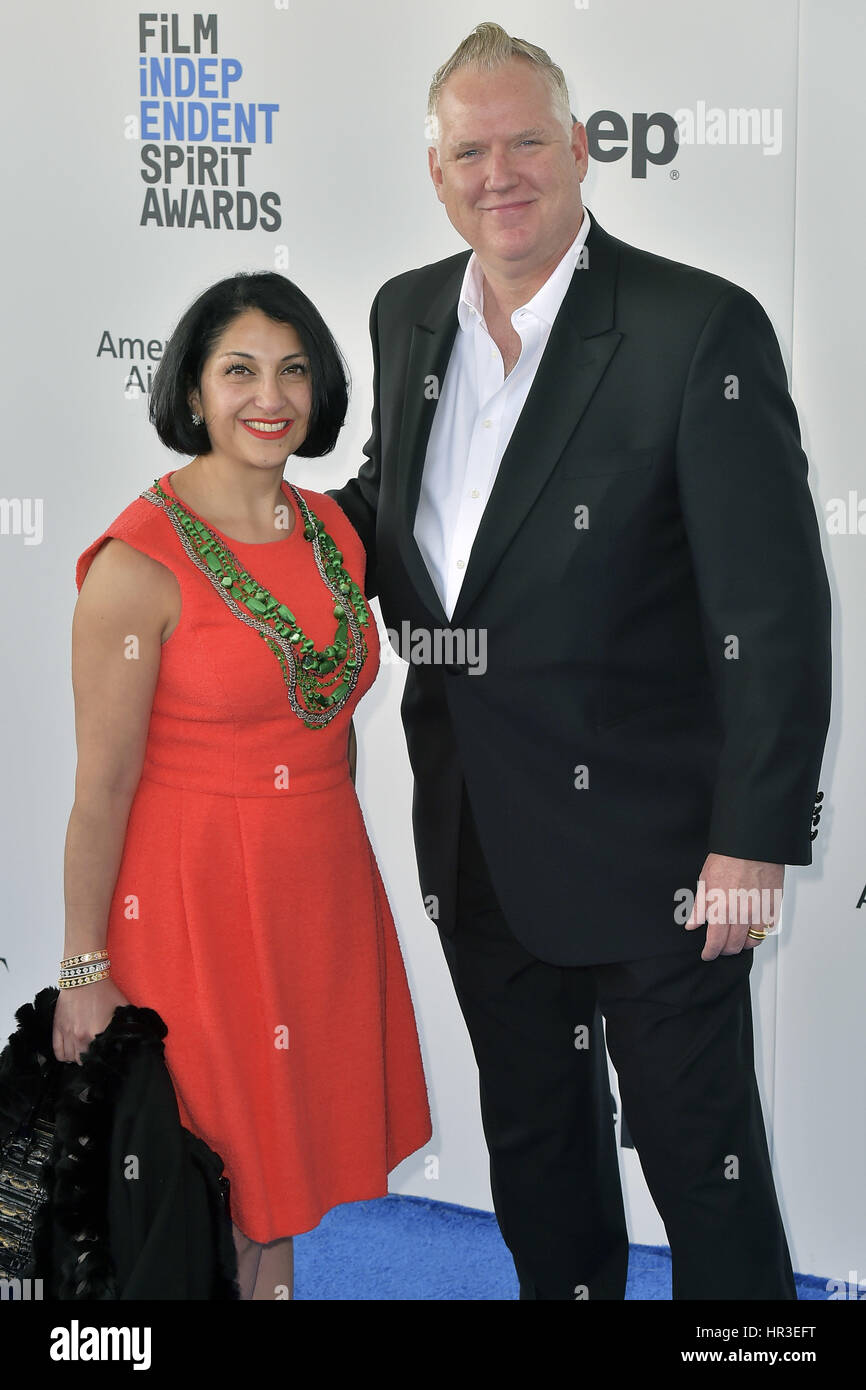 Lillian Djavaheri and Paul Anderson attend the 32nd Film Independent ...