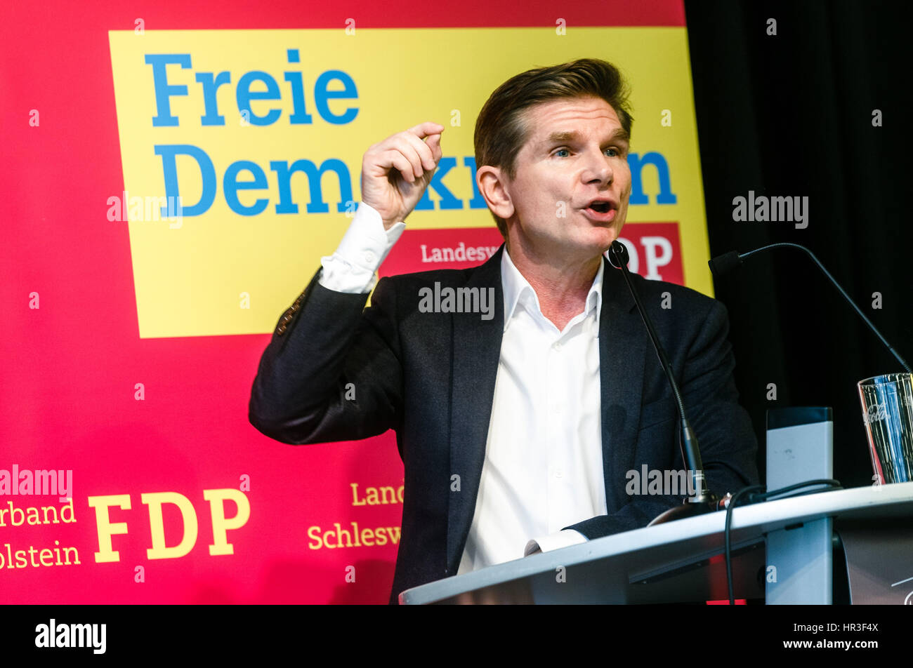 Kiel, Germany. 25th Feb, 2017. Heiner Garg, the chairman of the liberal ...