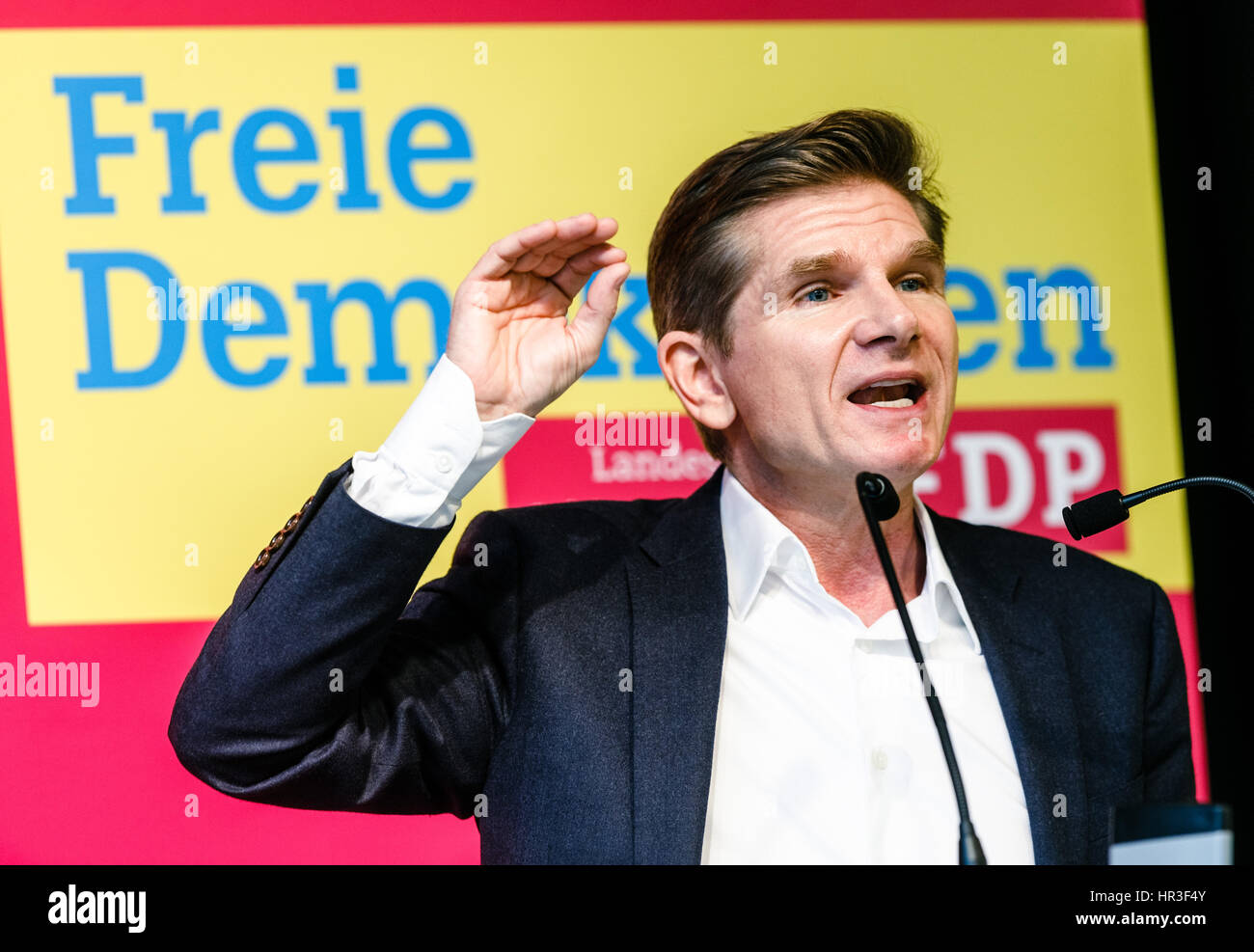 Kiel, Germany. 25th Feb, 2017. Heiner Garg, the chairman of the liberal ...