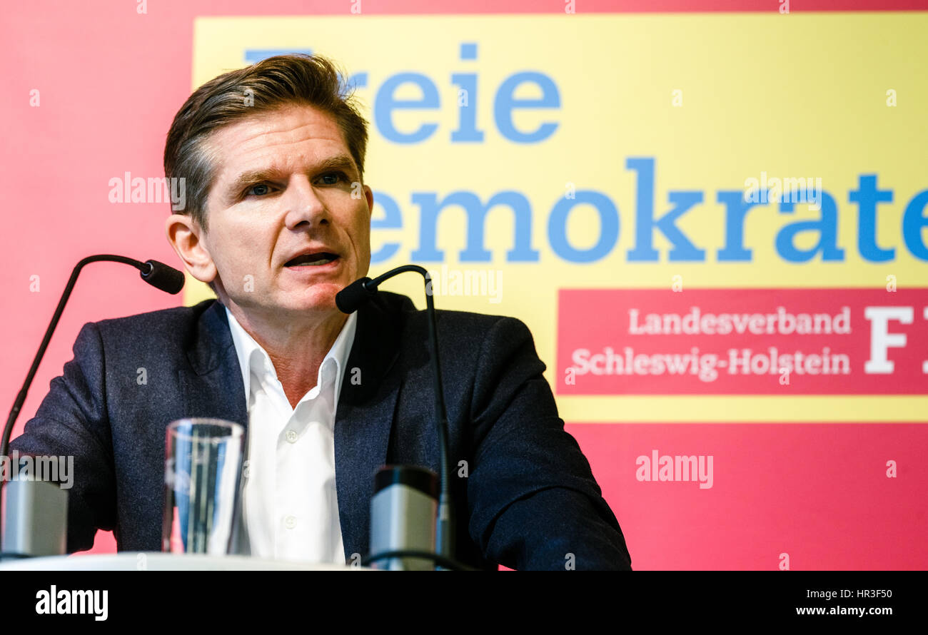 Kiel, Germany. 25th Feb, 2017. Heiner Garg, the chairman of the liberal ...
