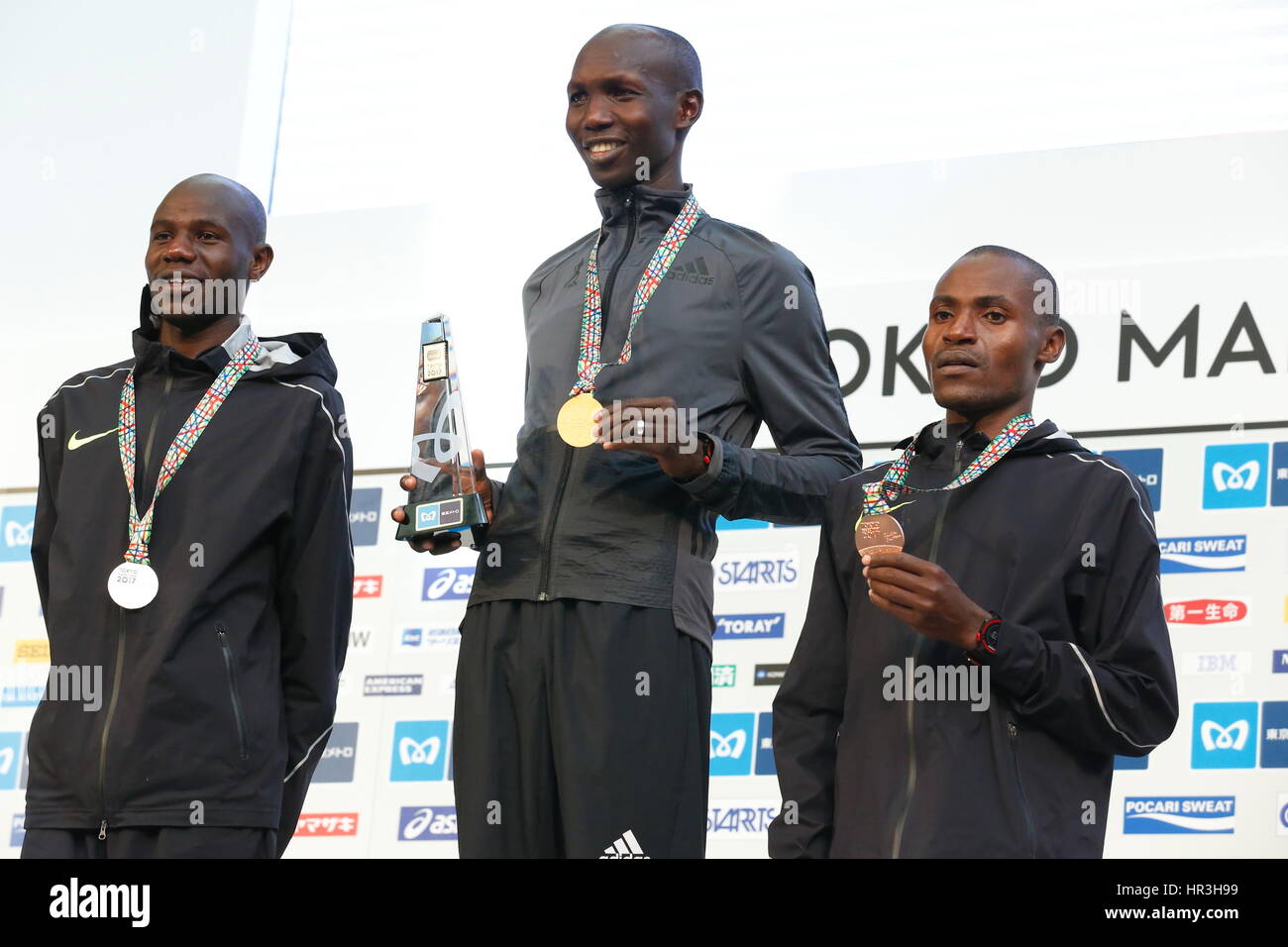 Tokyo, Japan. 26th Feb, 2017. (L-R) Gideon Kipketer, Wilson Kipsang ...