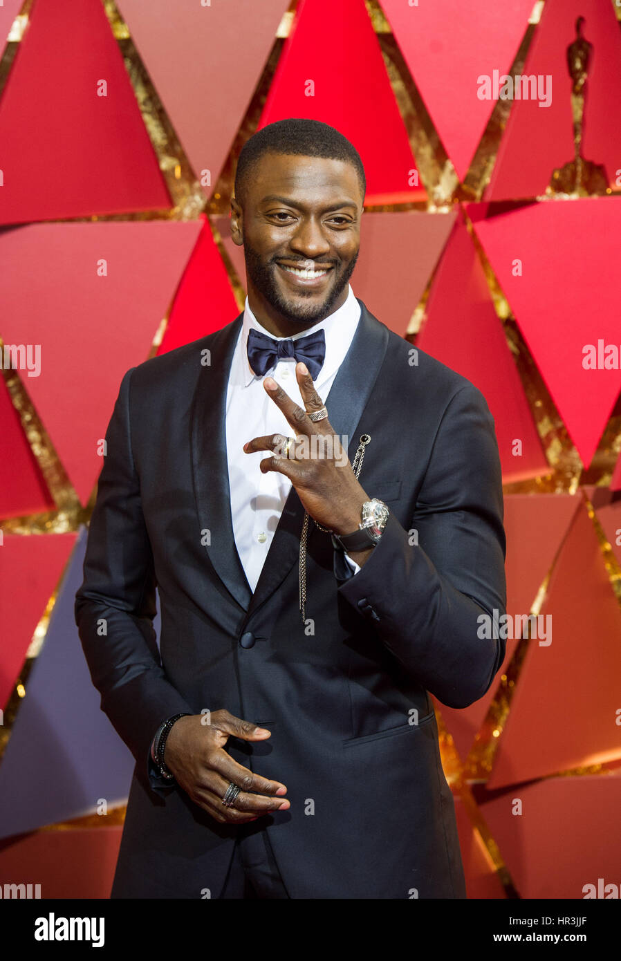 Los Angeles, USA. 26th Feb, 2017. U.S. actor Aldis Hodge arrives for ...