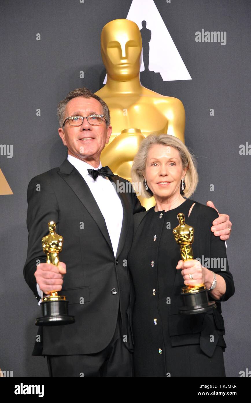 Los Angeles, CA, USA. 26th Feb, 2017. Sandy Reynolds-Wasco, David Wasco ...