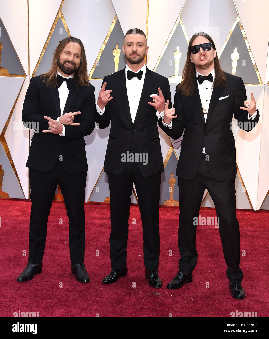 Hollywood, California, USA. 26th Feb, 2017. JUSTIN TIMBERLAKE (C), MAX ...