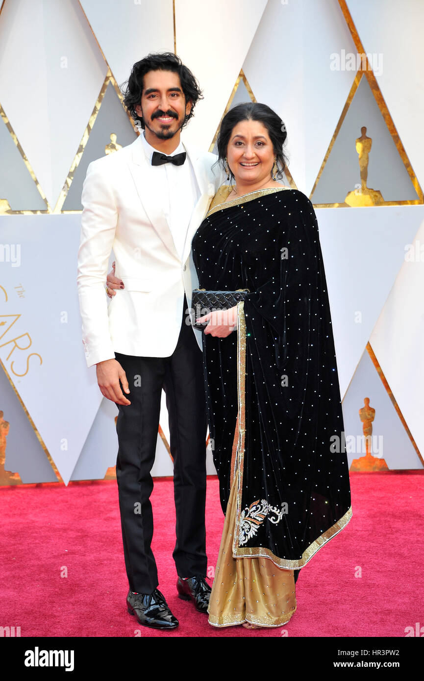 Los Angeles, Ca, USA. 26th Feb, 2017. Dev Patel and Anita Patel at the ...