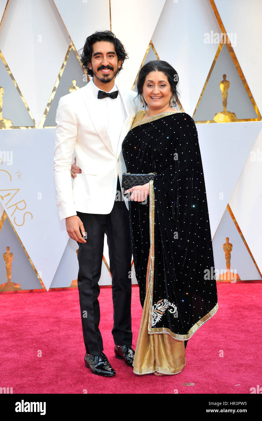 Los Angeles, Ca, USA. 26th Feb, 2017. Dev Patel and Anita Patel at the ...
