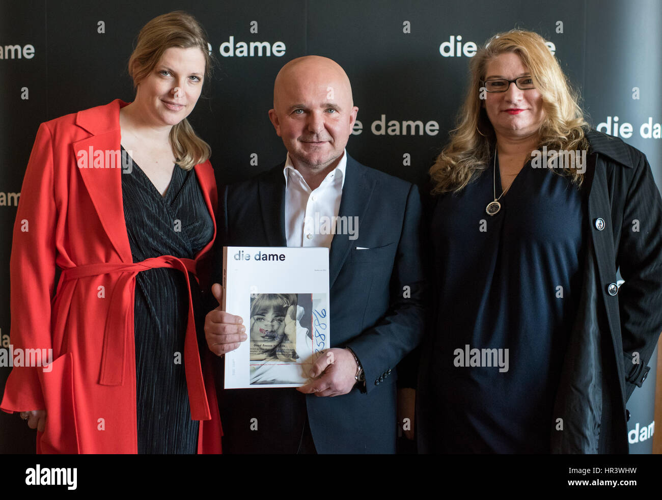Editor-in-chief Lena Bergmann (l-r), publisher Christian Boros and Petra Kalb, CEO of Axel ...