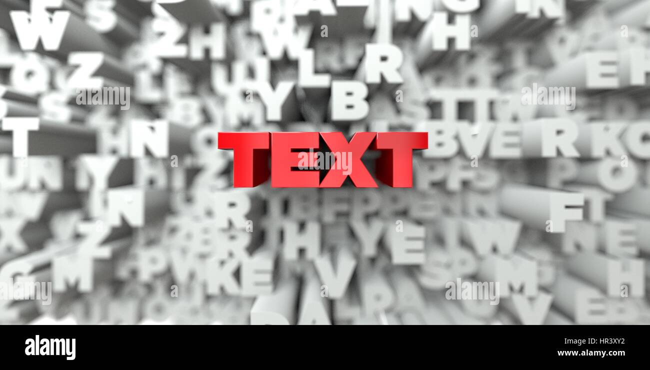 TEXT - Red text on typography background - 3D rendered royalty free ...