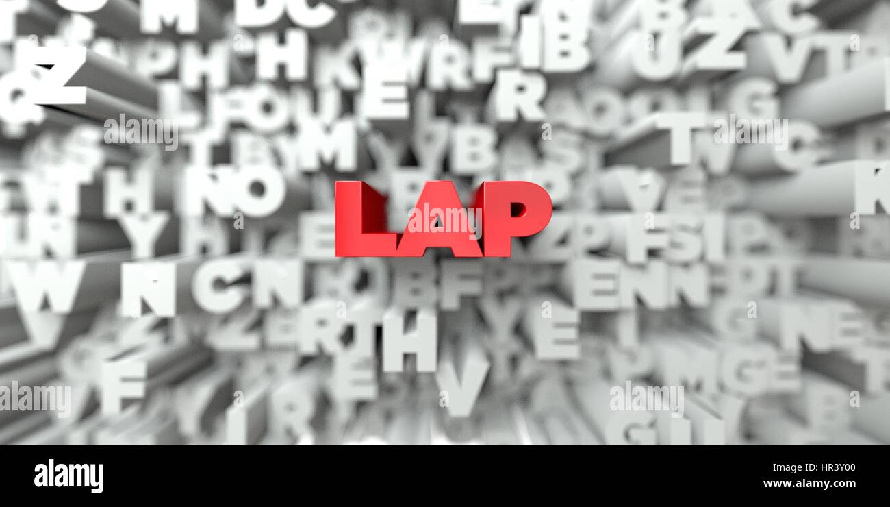 LAP - Red text on typography background - 3D rendered royalty free ...