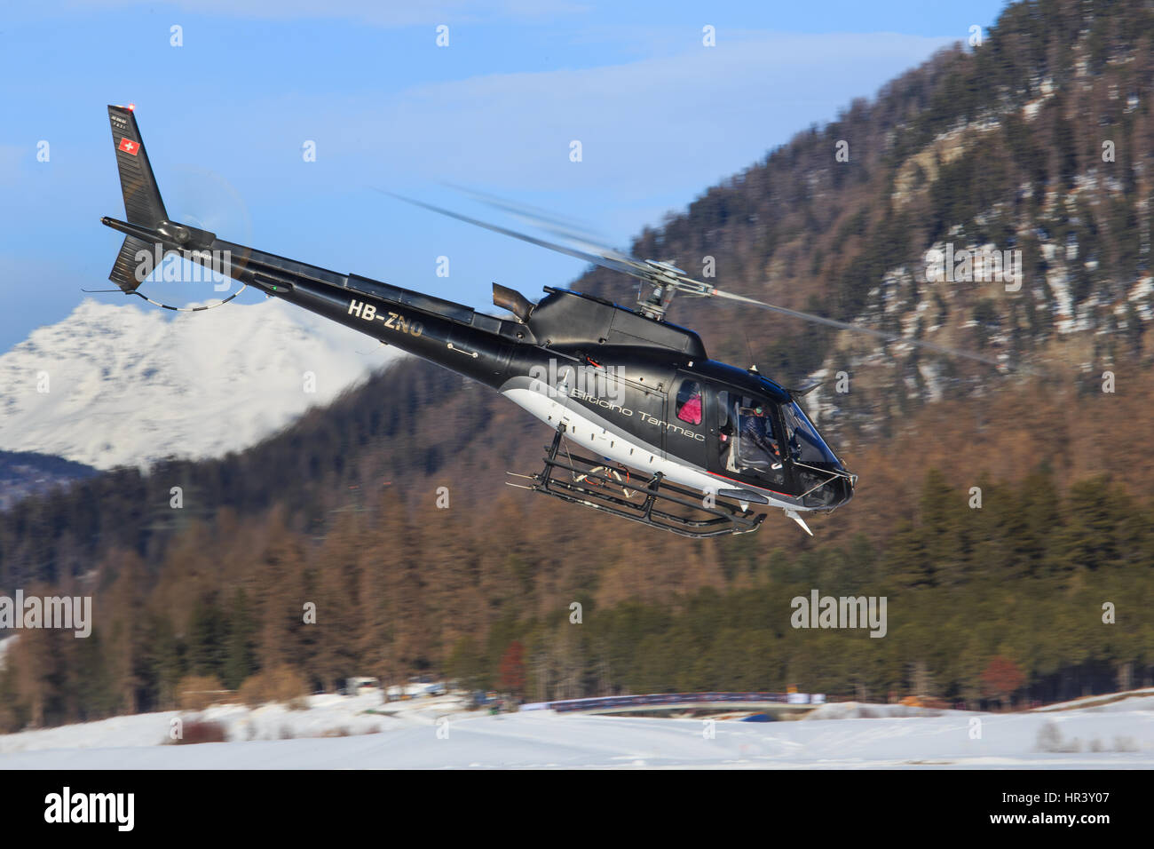 Samedan/Switzerlad: Heli Bernina AG AS-350B-3 Ecureuil at Engadin ...