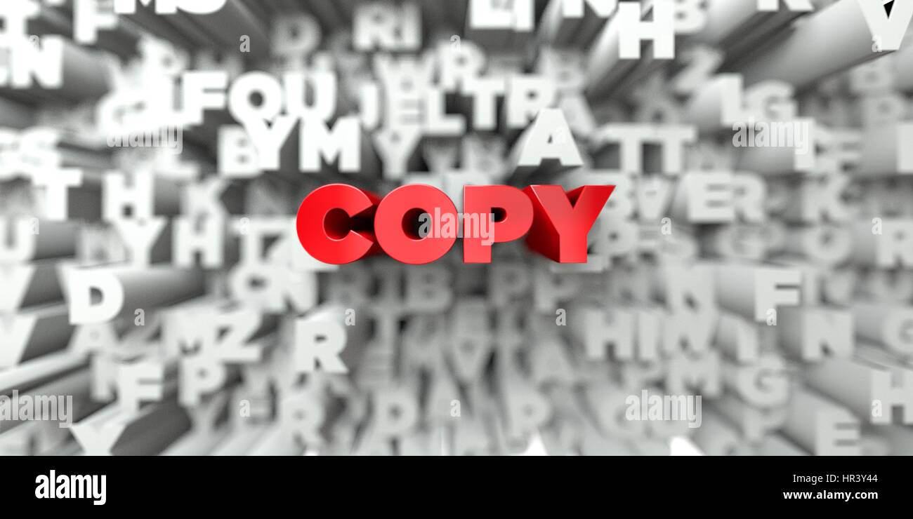 COPY - Red text on typography background - 3D rendered royalty free ...