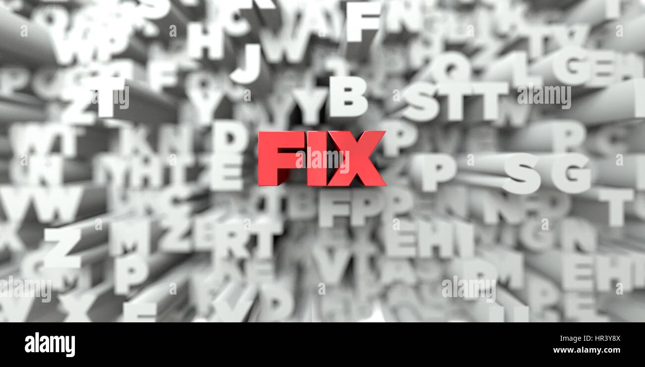 FIX - Red text on typography background - 3D rendered royalty free ...