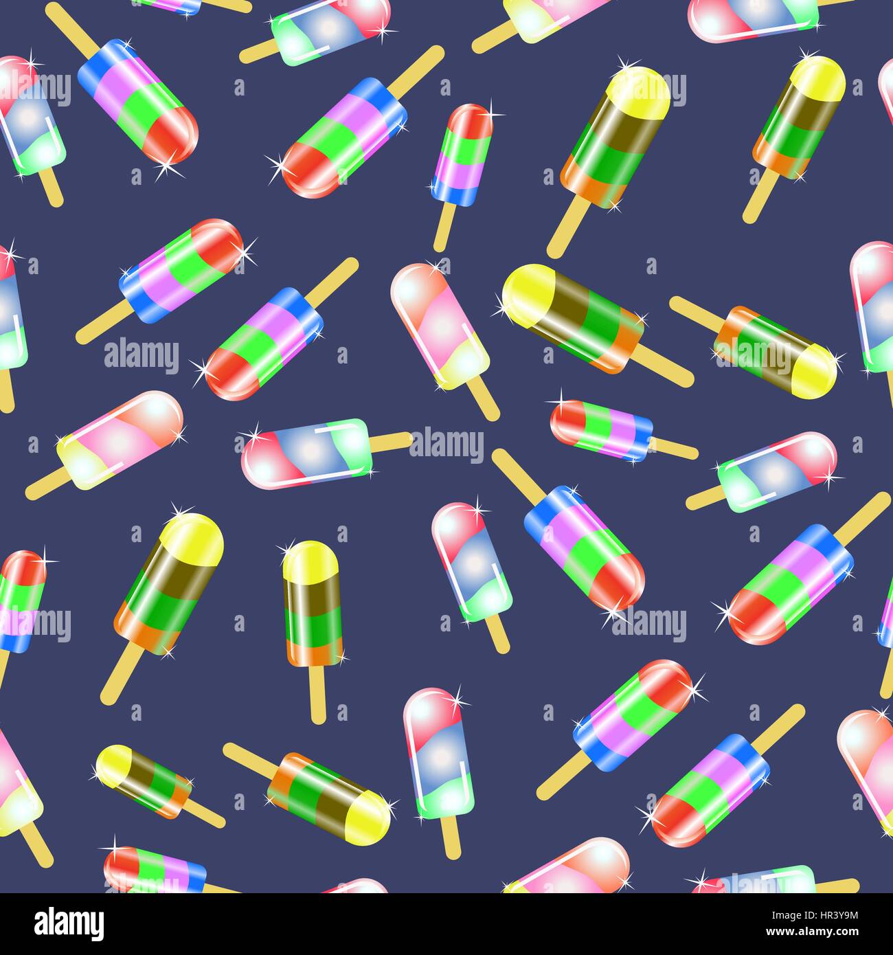Ice Cream Seamless Pattern Stock Vector Image & Art - Alamy