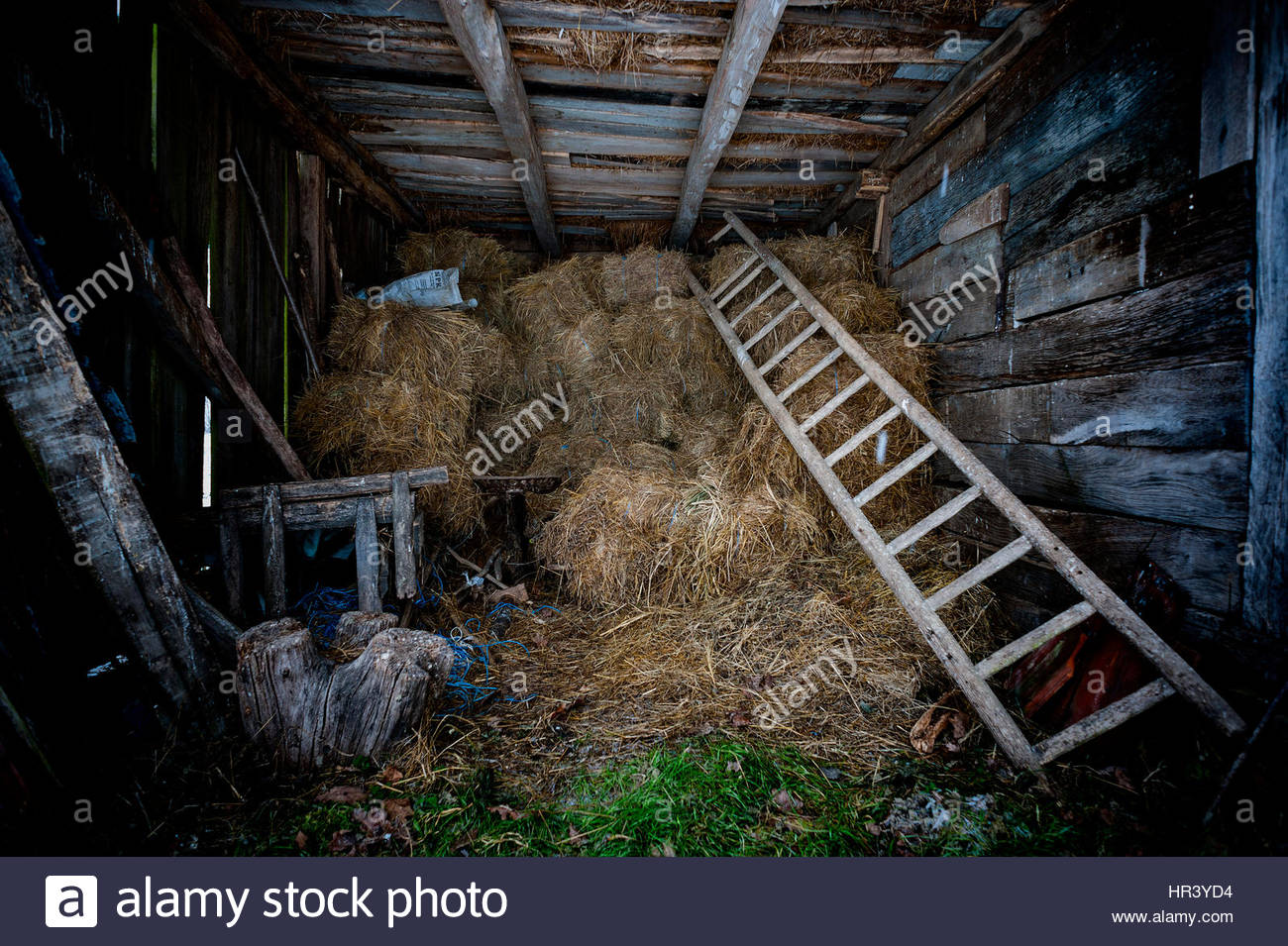 Old Barn Interior Hay Stock Photos & Old Barn Interior Hay Stock Images ...