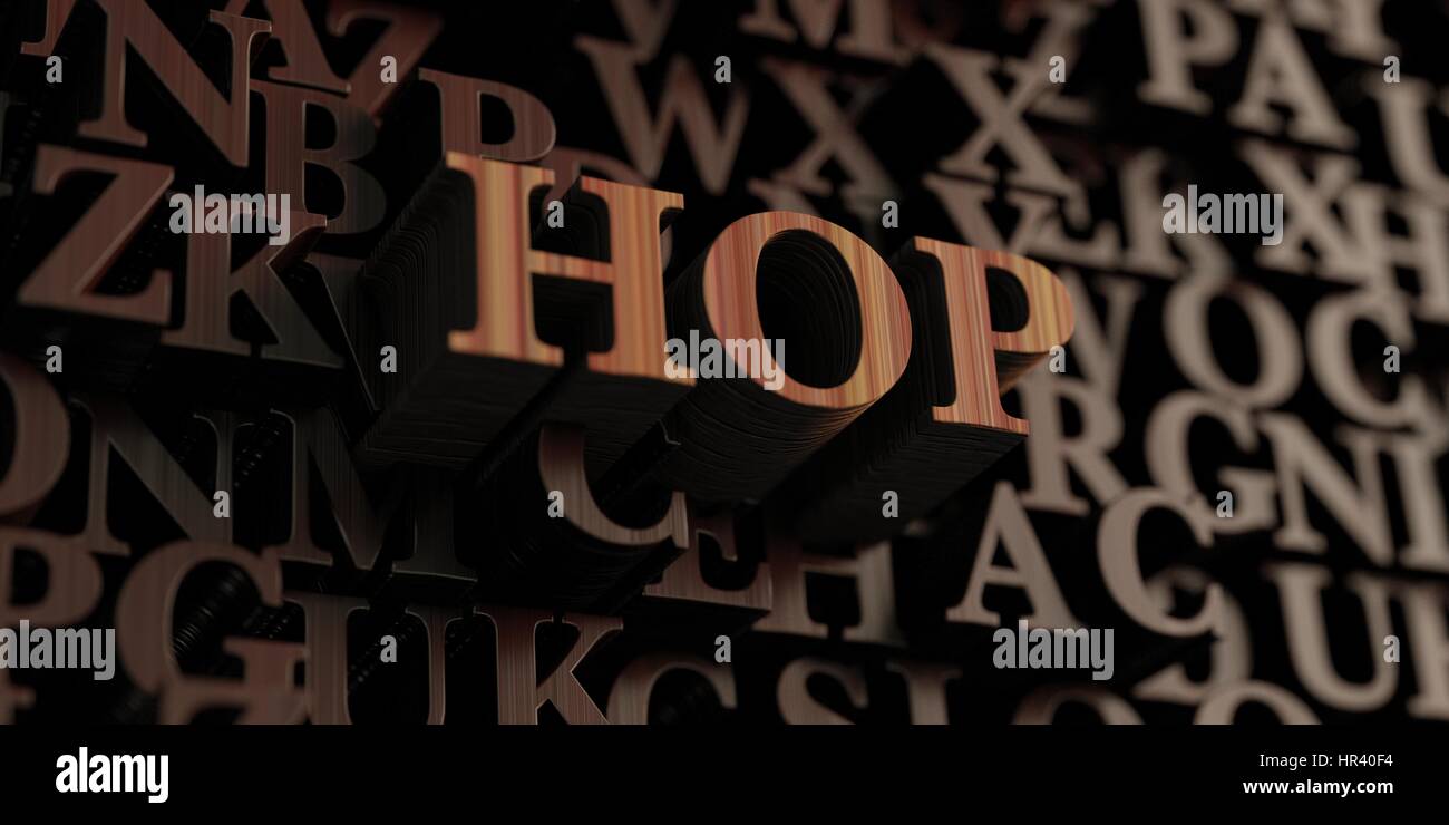 Hop - Wooden 3D rendered letters/message. Can be used for an online ...