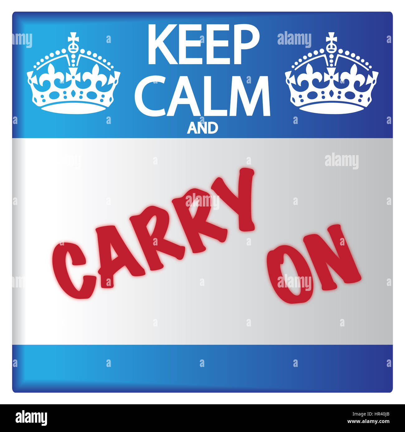 A keep calm and carry on sticker isolated on a white background Stock ...