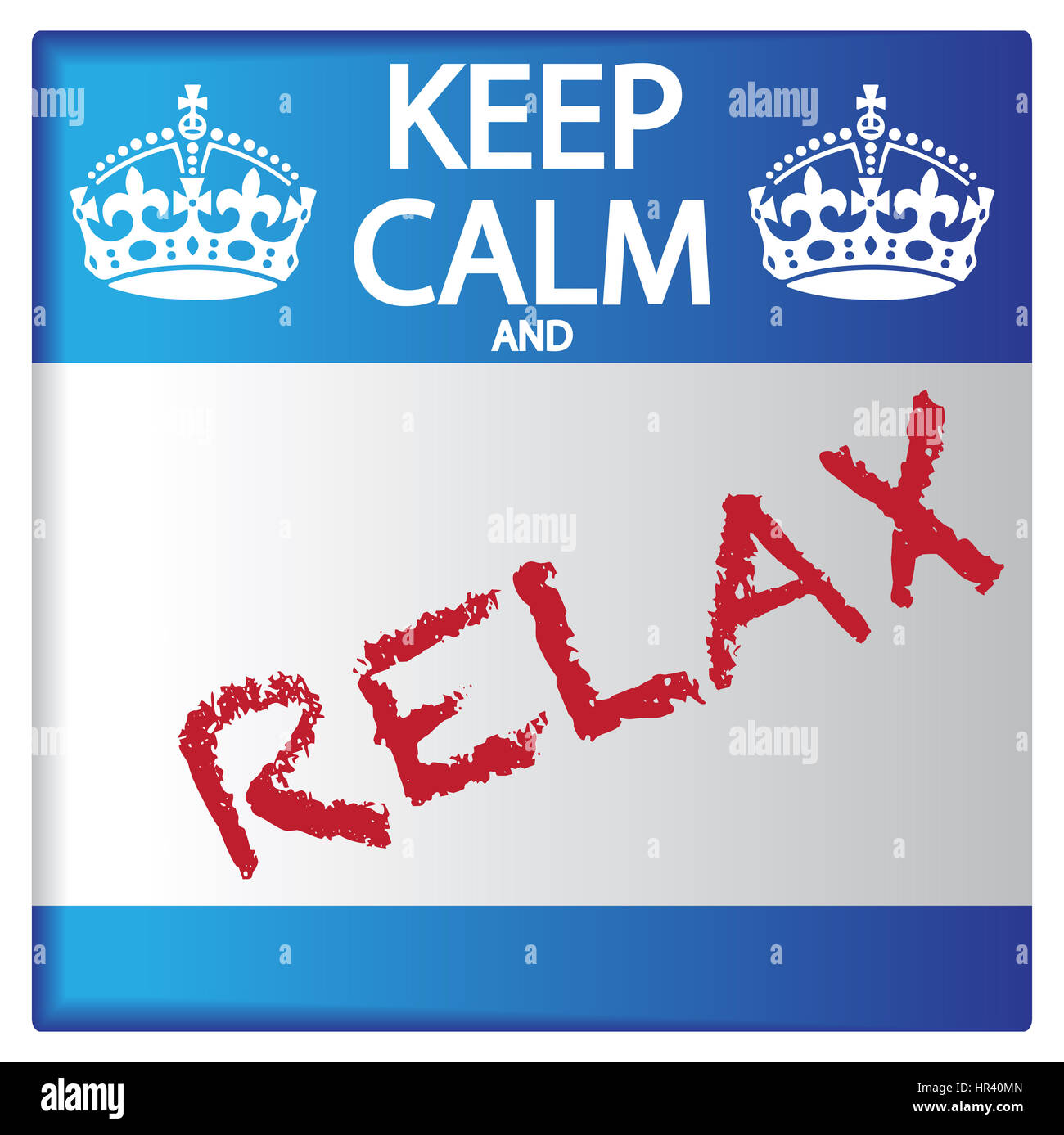 A keep calm and relax sticker isolated on a white background Stock ...