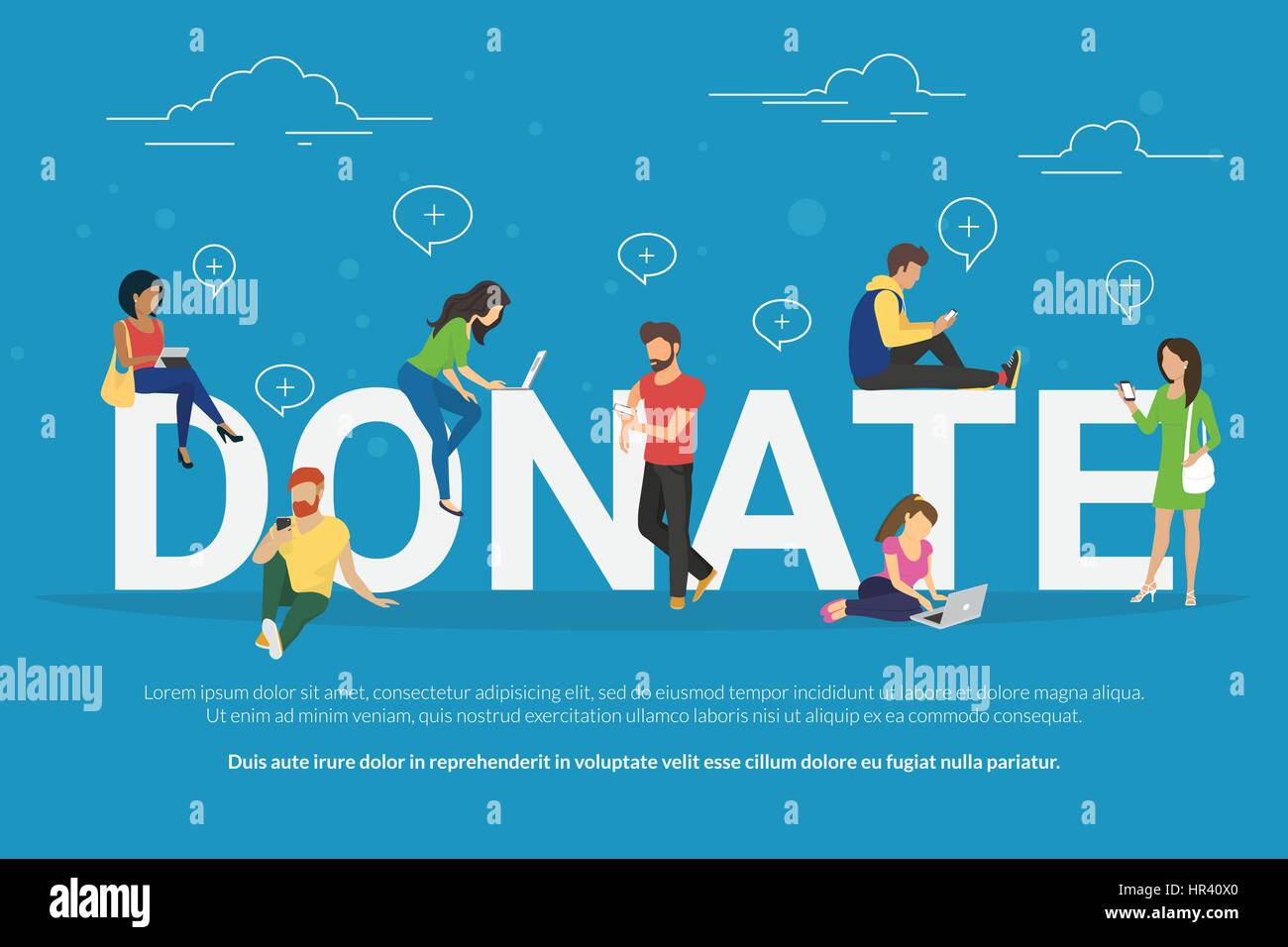Charity donation funding concept illustration Stock Vector Image & Art ...