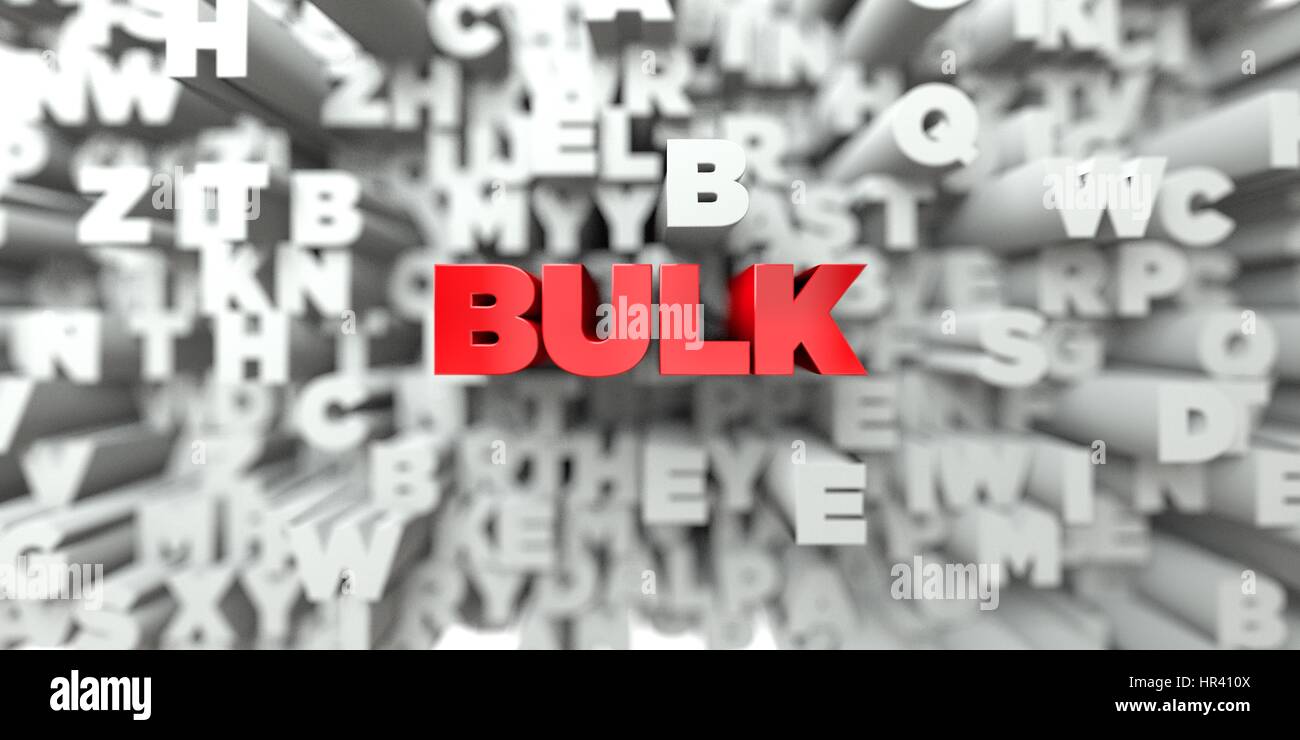 BULK - Red text on typography background - 3D rendered royalty free ...