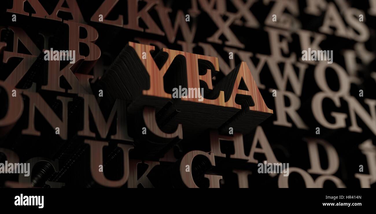 Yea - Wooden 3D rendered letters/message. Can be used for an online ...