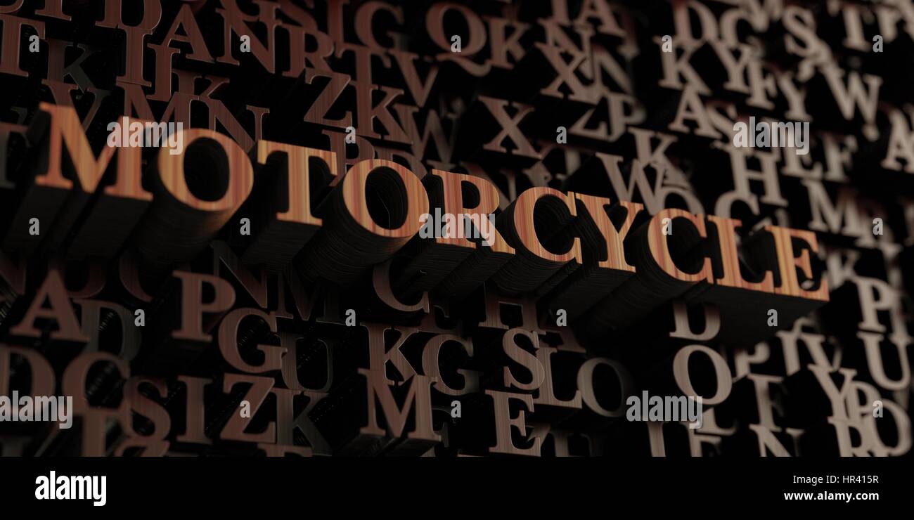 Motorcycle - Wooden 3D rendered letters/message. Can be used for an ...