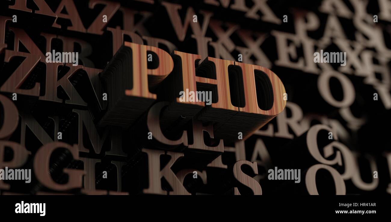 Phd - Wooden 3D rendered letters/message. Can be used for an online ...