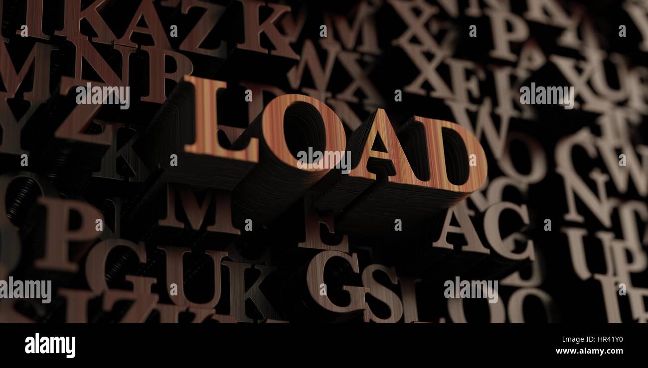 Load - Wooden 3D rendered letters/message. Can be used for an online ...