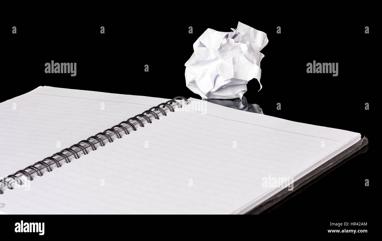 White tablet of paper and a ball thrown away Stock Photo - Alamy