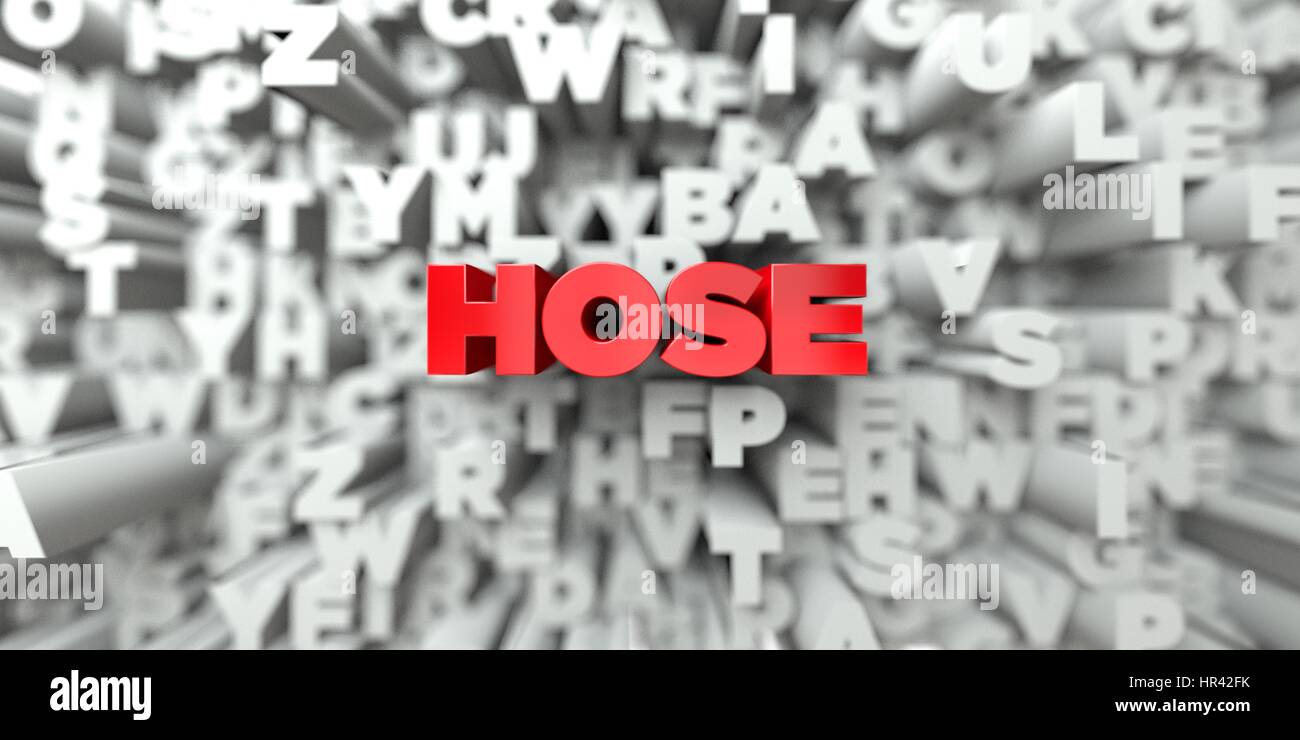 HOSE - Red text on typography background - 3D rendered royalty free ...