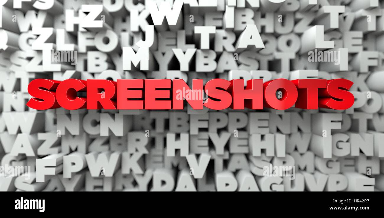 SCREENSHOTS - Red text on typography background - 3D rendered royalty ...