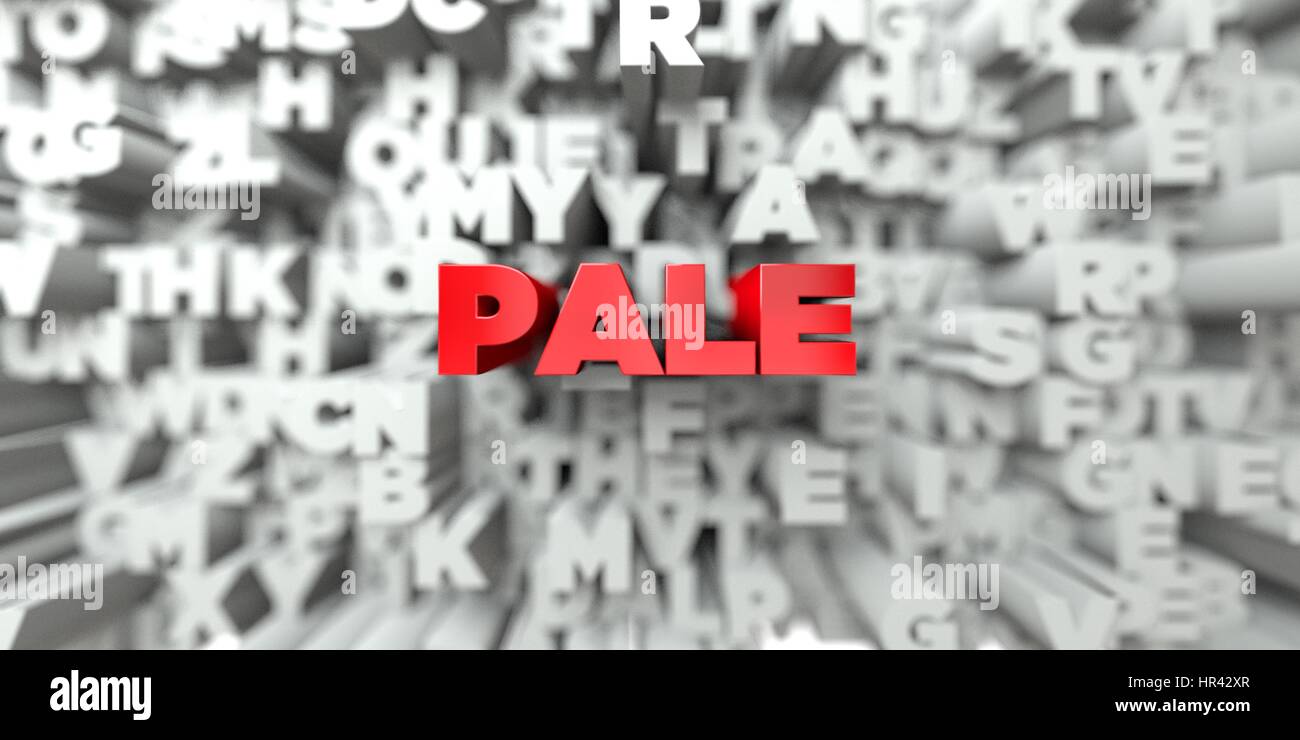 PALE - Red text on typography background - 3D rendered royalty free ...