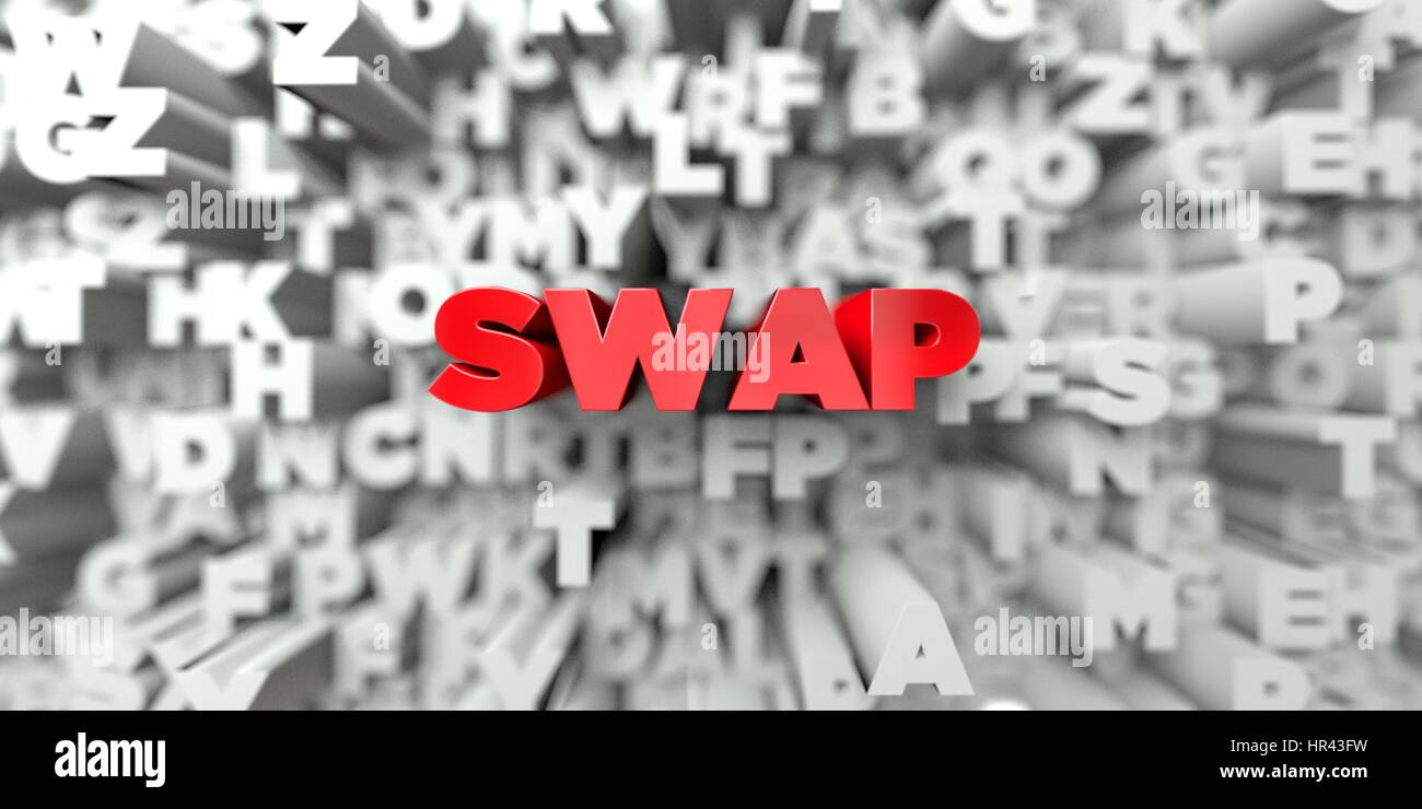 SWAP - Red text on typography background - 3D rendered royalty free ...